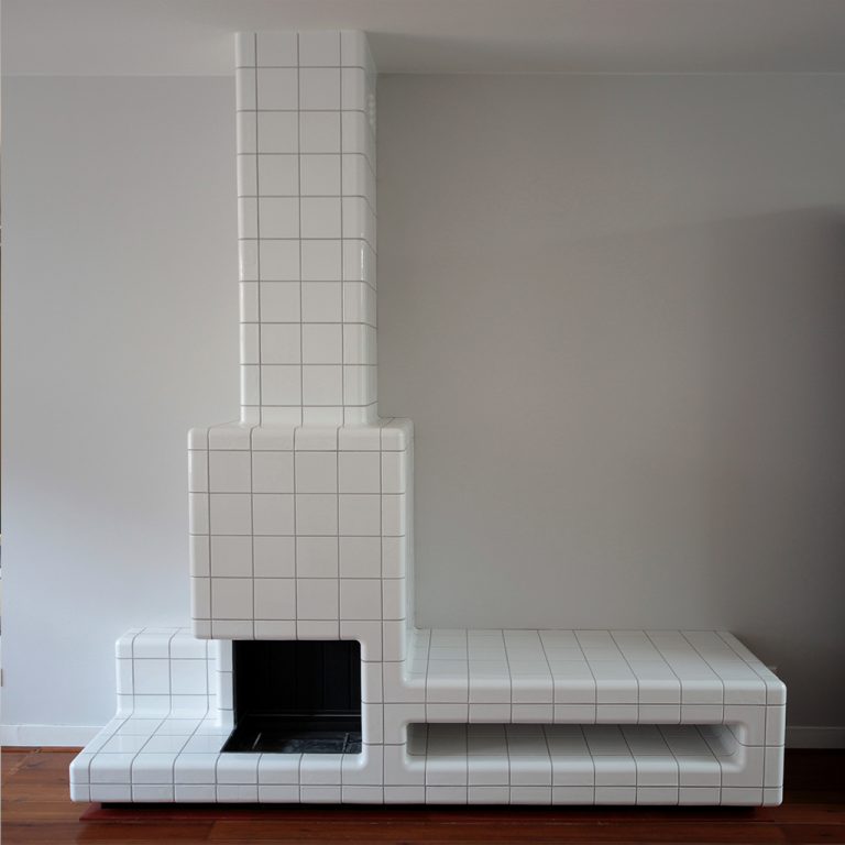 tiled fireplace with rounded 3d tiles | DTILE